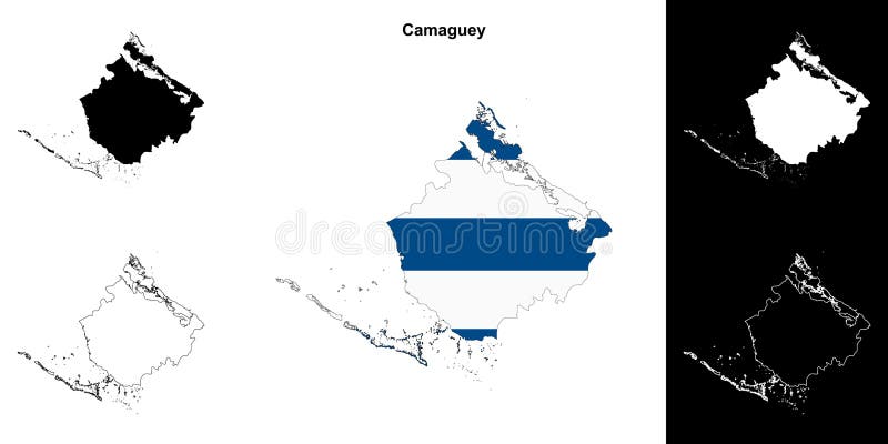 Camaguey outline map stock vector. Illustration of vector - 323761439