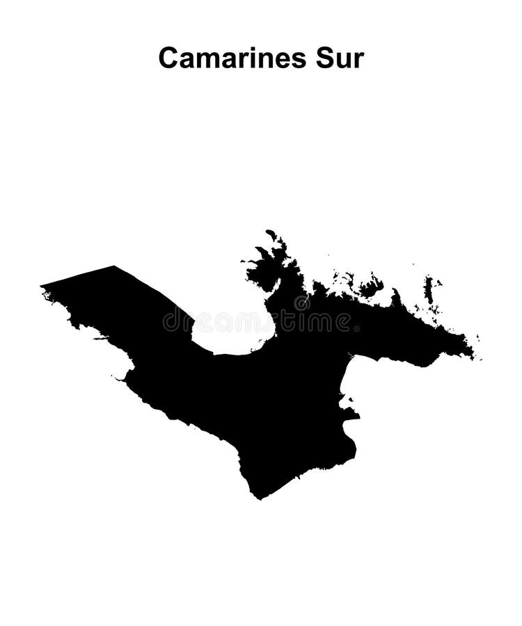 Camarines Sur outline map stock vector. Illustration of boundary ...