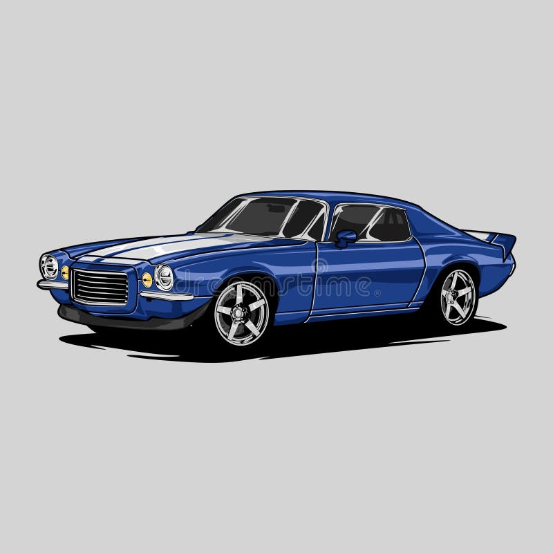 Camaro RS Blue Car stock vector. Illustration of fast - 274221842
