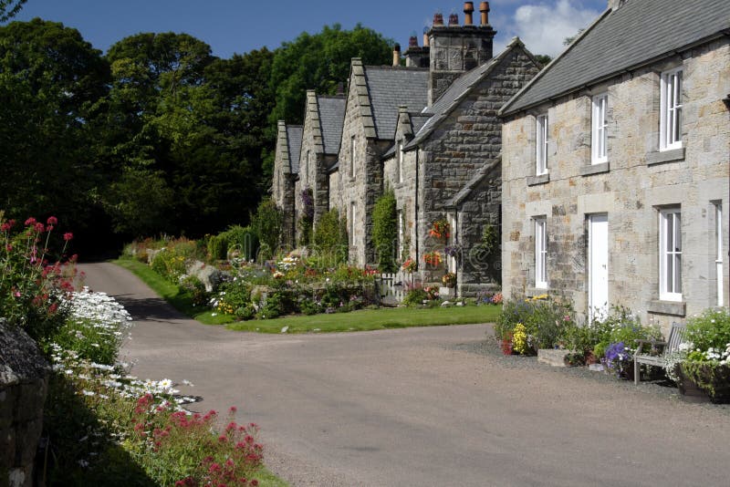 Cambo Village stock image. Image of england, flowers, home - 2923479