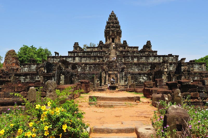 Cambodia Angkor Roluos View of the Bakong Temple Stock Photo - Image of ...