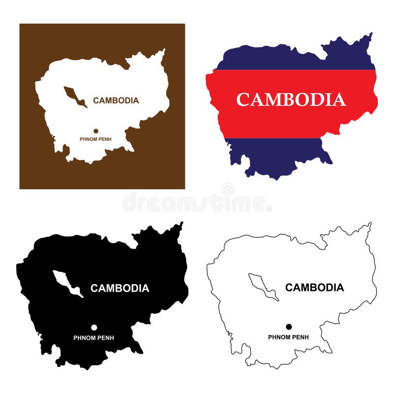 Cambodia country map stock vector. Illustration of symbol - 359564320