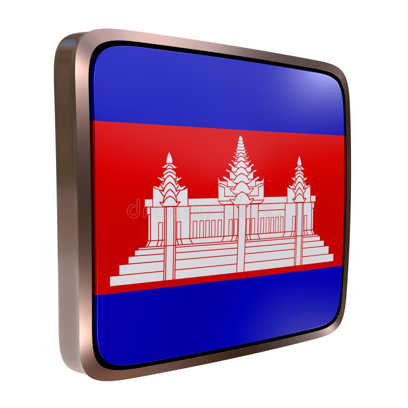 Cambodia flag icon stock illustration. Illustration of flag - 111163379
