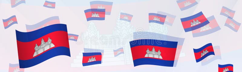 Cambodia Flag-themed Abstract Design on a Banner. Abstract Background ...