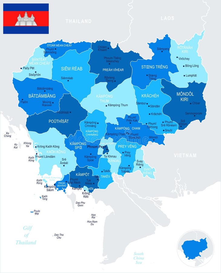 Cambodia Map - Info Graphic Vector Illustration Stock Illustration ...