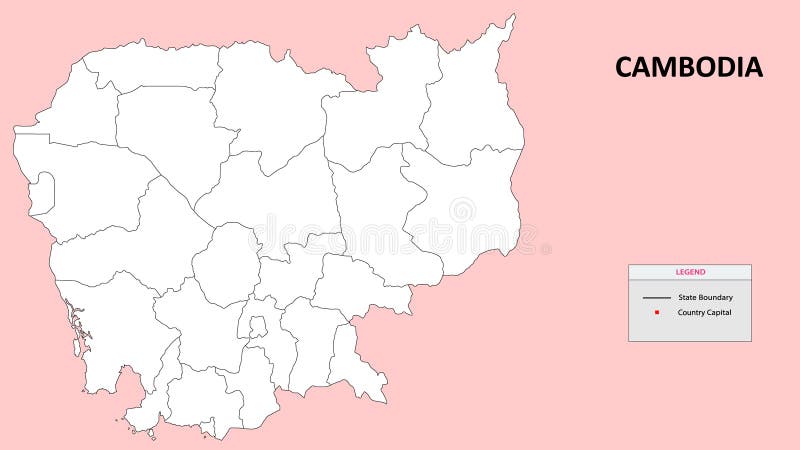 Cambodia Map. Outline State Map of Cambodia Stock Illustration ...