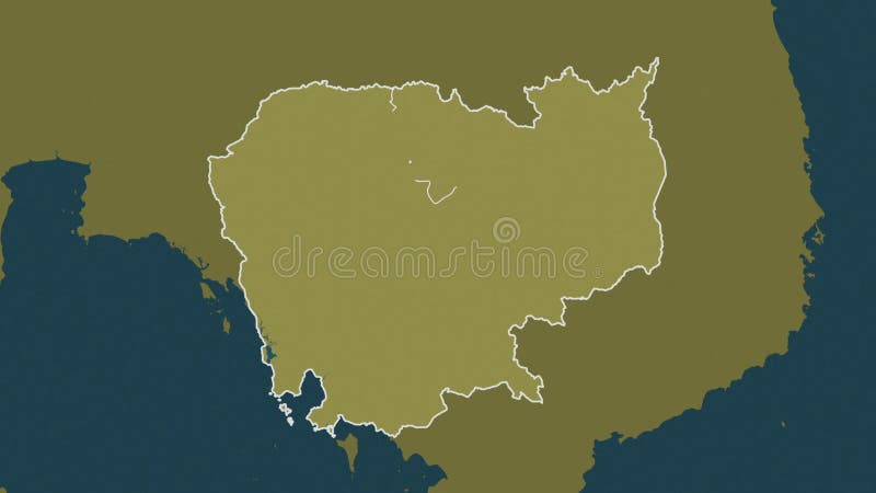 Cambodia Map - Solid. Regions. Pattern. Labels Stock Video - Video of ...