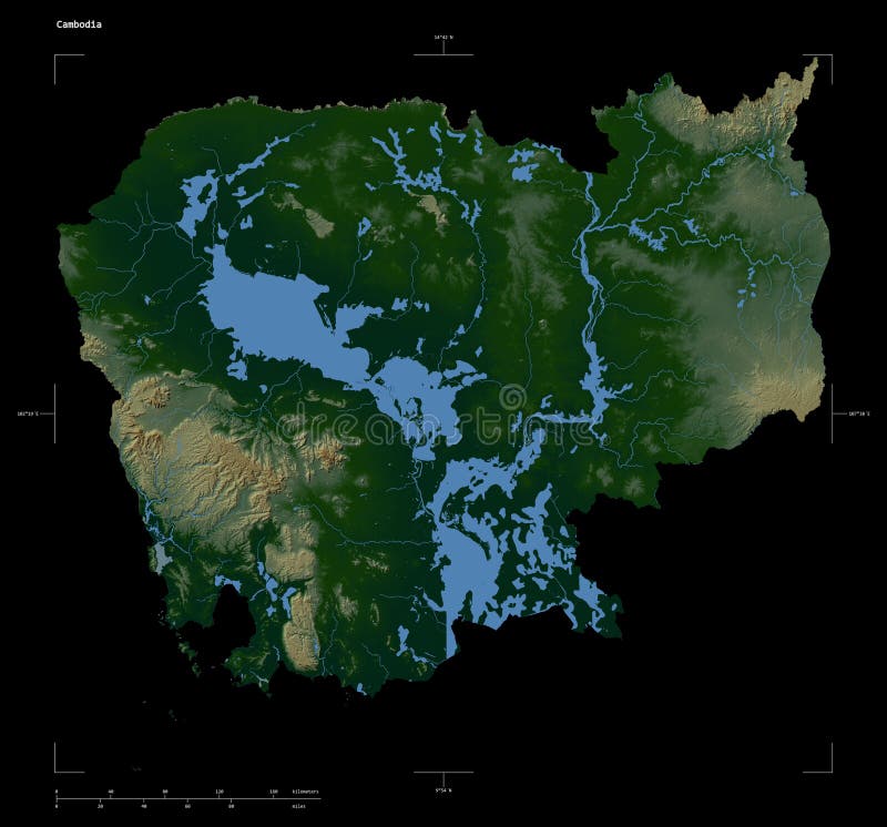 Cambodia Shape on Black. Physical Stock Illustration - Illustration of ...
