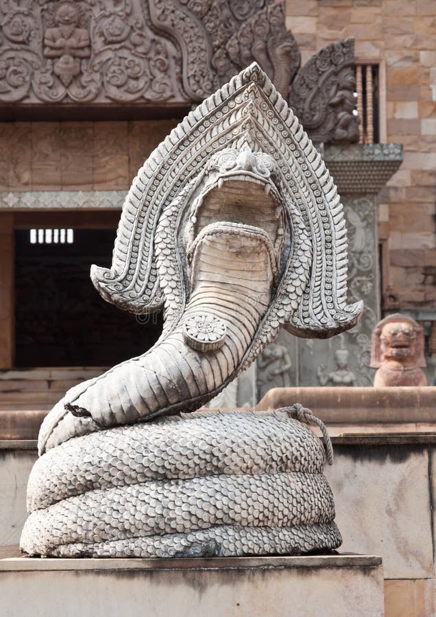 Cambodia Style of Snake Statue Stock Photo - Image of detail, object ...