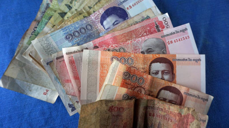 Cambodian bank notes stock photo. Image of business - 114325254