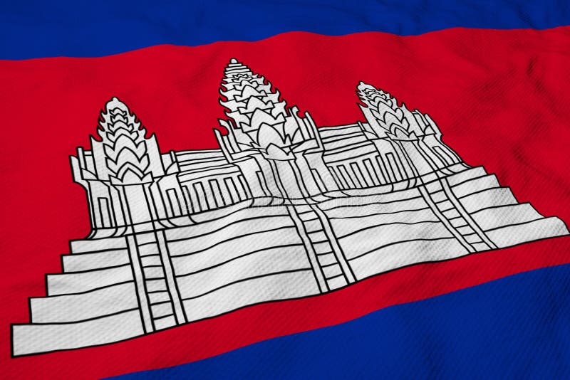 Cambodian Flag in 3D Rendering Stock Illustration - Illustration of ...