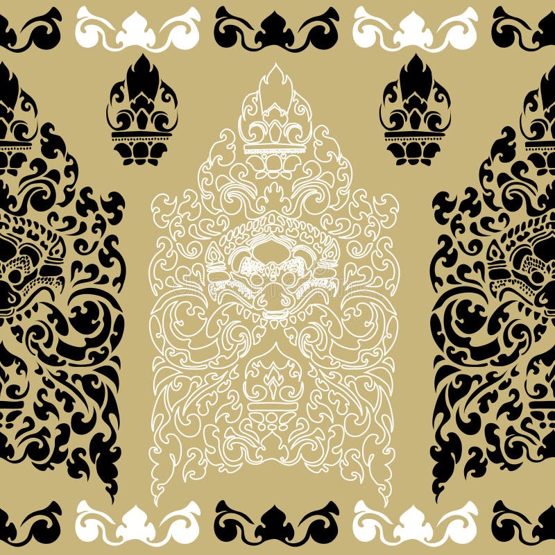 Cambodian floral pattern stock vector. Illustration of flower - 24328203