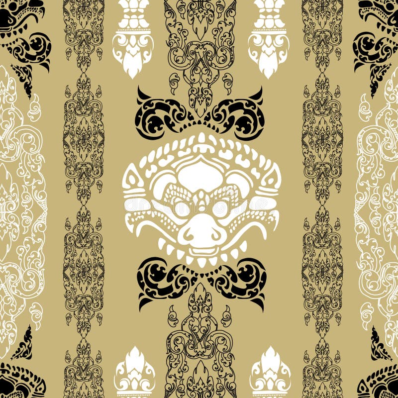 Cambodian floral pattern stock vector. Illustration of antique - 23689000