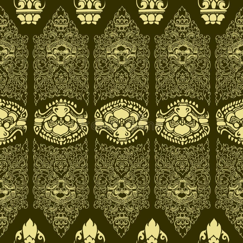 Cambodian floral pattern stock vector. Illustration of sign - 23724721