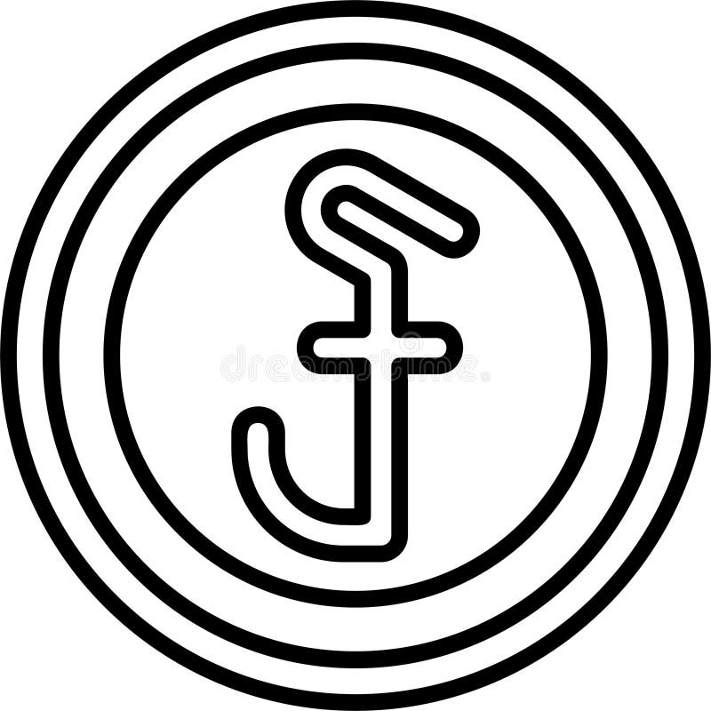 Cambodian Riel Symbol Outline Vector Icon Stock Vector - Illustration ...