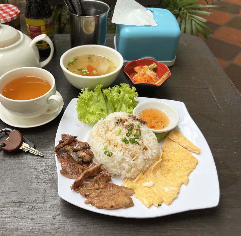 Cambodian-style Rice Lunch Served at a Local Eatery Stock Image - Image ...