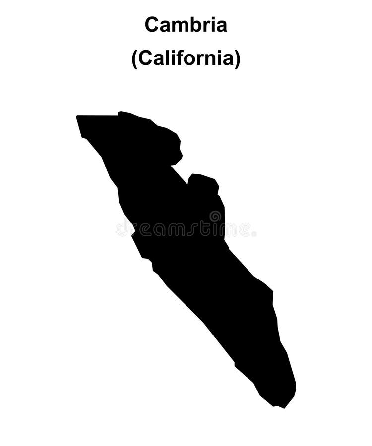 Cambria outline map stock vector. Illustration of shape - 386056811