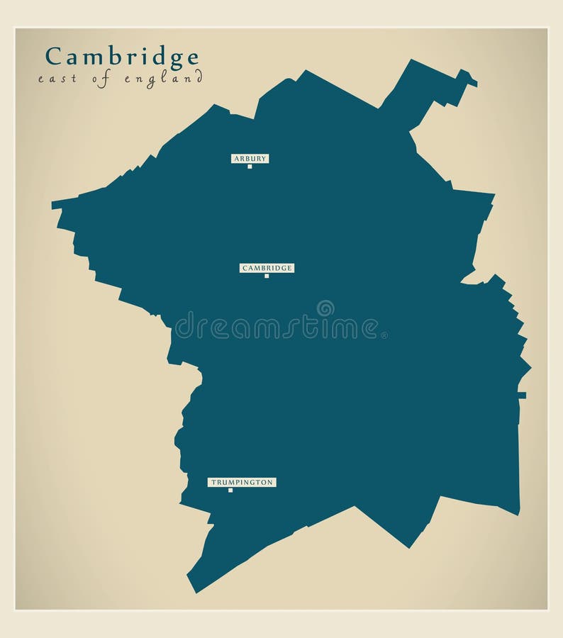 Cambridge District Map - England UK Stock Vector - Illustration of ...