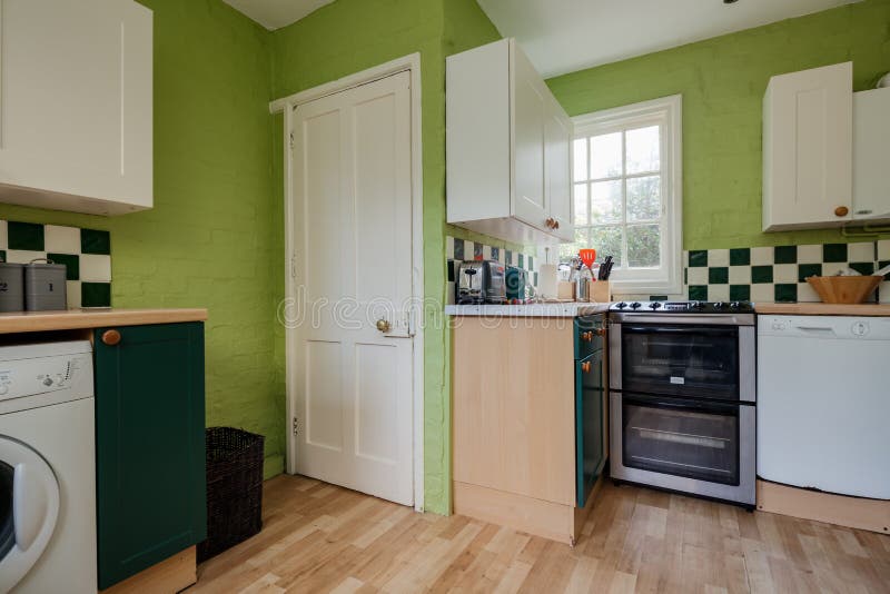 Basic Kitchen in Lime Green Editorial Photo - Image of house ...