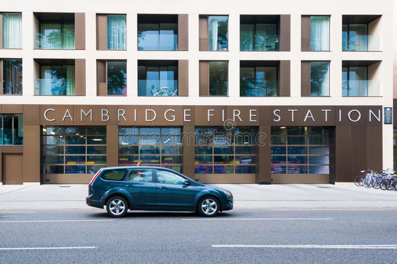 Cambridge Fire Station Front View Editorial Photo - Image of station ...