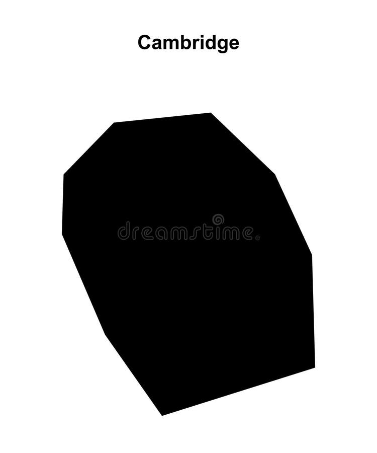 Cambridge outline map stock illustration. Illustration of blank - 371642208