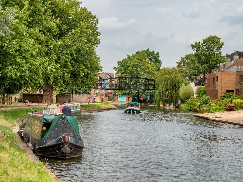 Canal Boats On The River Cam, Cambridge, England Stock Image - Image of ...