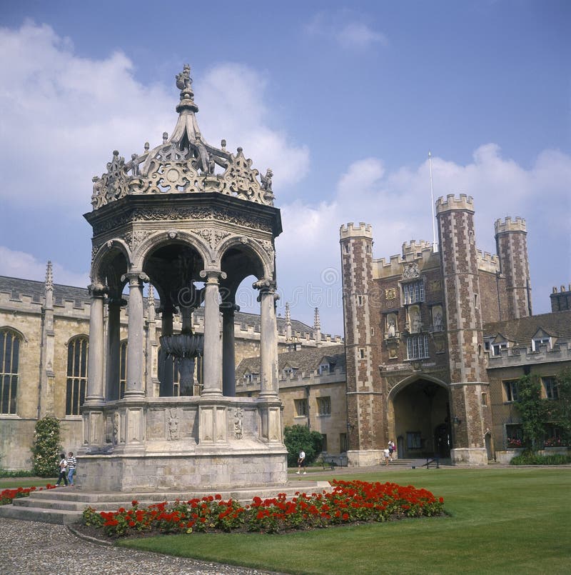 Cambridge: Trinity College stock photo. Image of cambridge - 7588620