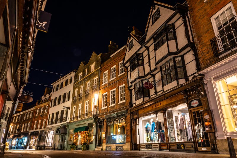 Cambridge, UK - 10 2019. an Empty Trinity Street at Night Editorial ...