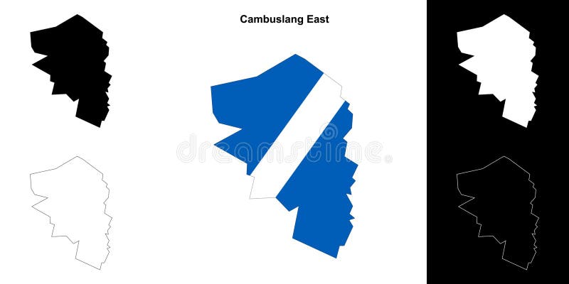 Cambuslang East Outline Map Stock Vector - Illustration of tourism ...