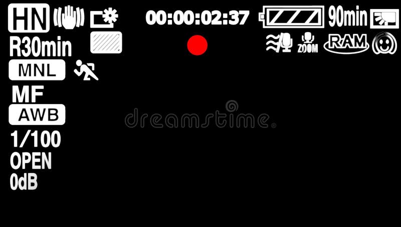 Camcorder Viewfinder with Transparent Screen. Recording Concept with ...