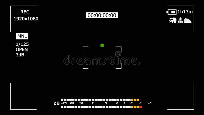 Camcorder Viewfinder with Transparent Screen. Recording Concept with ...