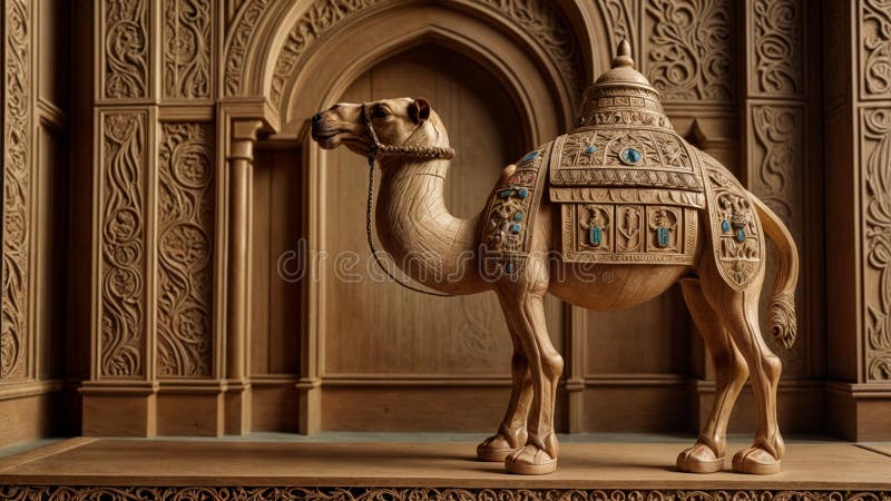 Camel S Path in an Elegant Setting Stock Illustration - Illustration of ...