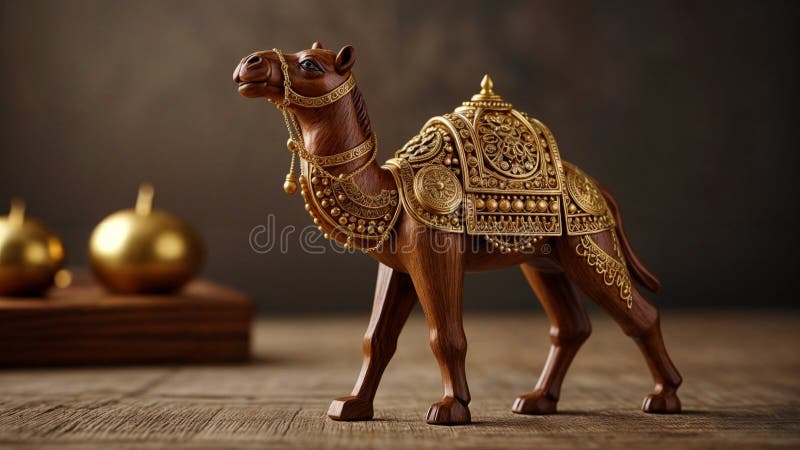 Regal Camel in an Ornate Design Stock Illustration - Illustration of ...