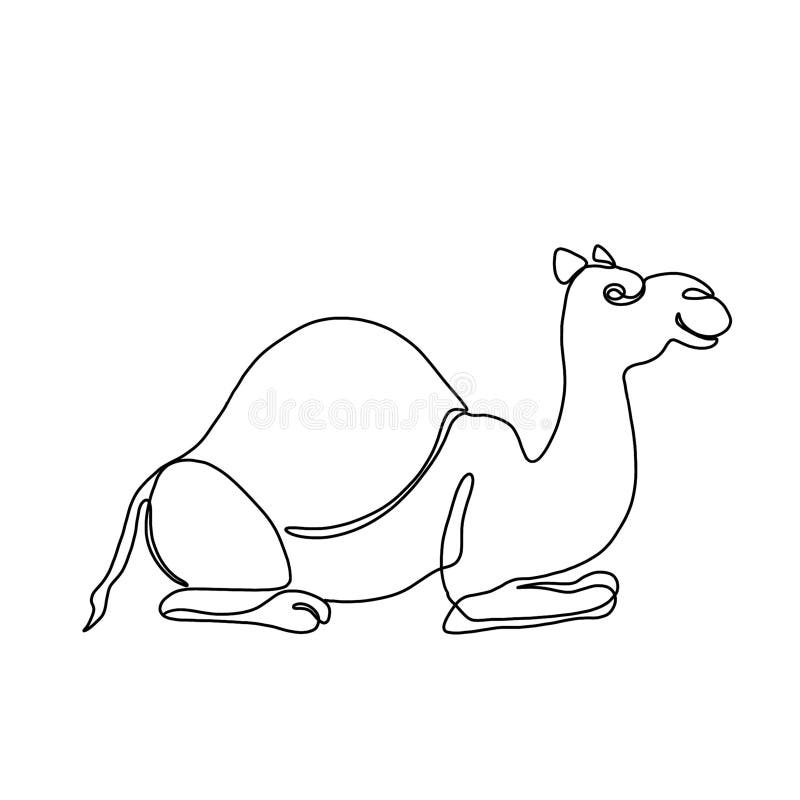 Continuous Line Drawing of Camel. One Line of Arabian Camel. Camel in ...