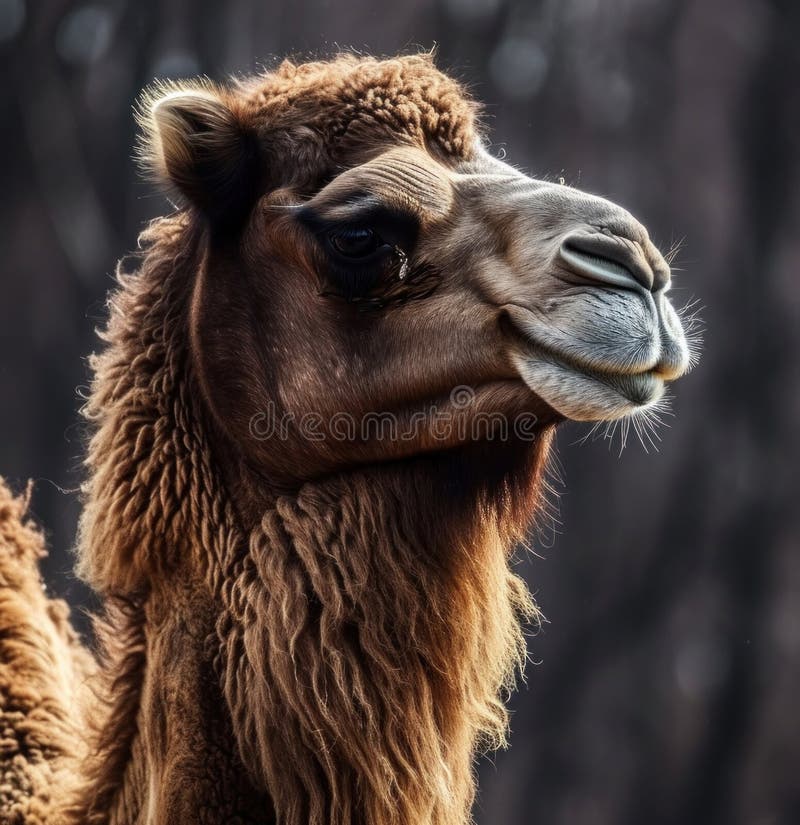 A camel with brown hair stock photo. Image of generated - 303225046