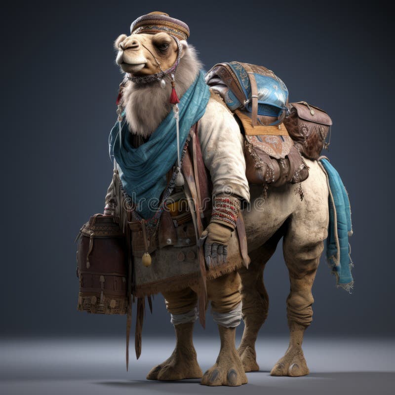 High-quality Fashion Feather Camel with Detailed Costumes Stock ...