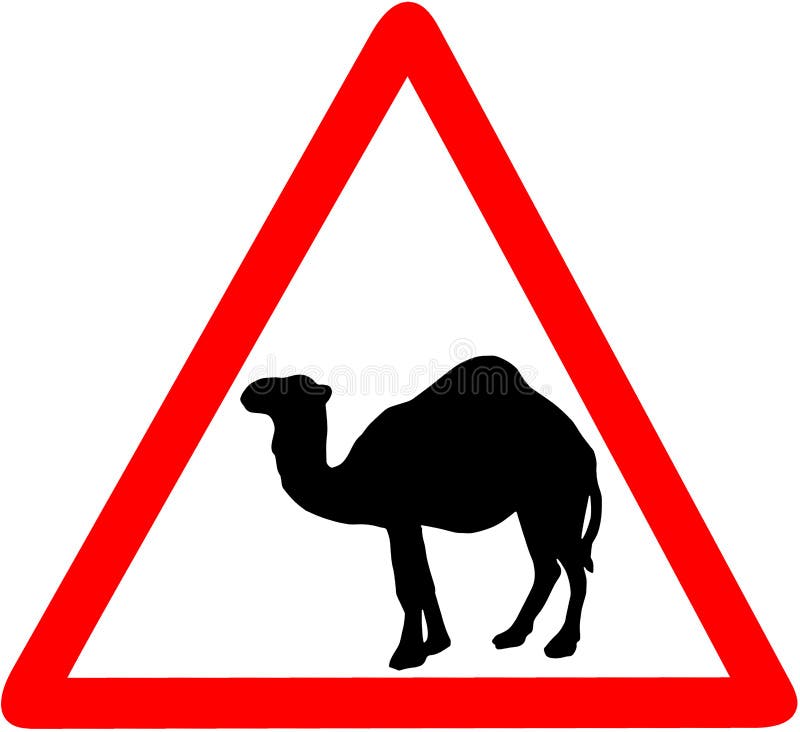Camel Warning Sign stock vector. Illustration of glossy - 8777649