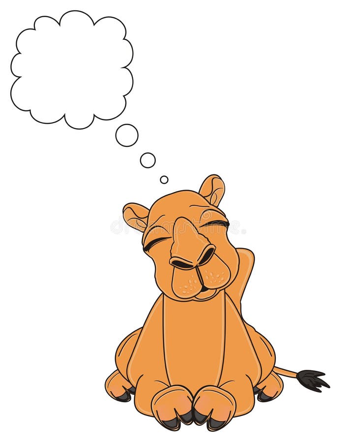 Camel Closed His Eyes Under a Clean Callout Stock Illustration ...