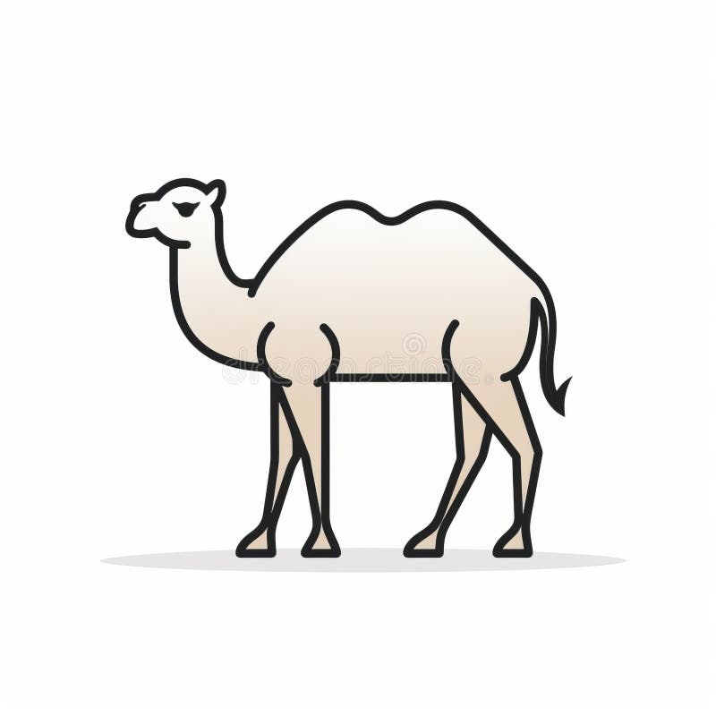 Camel Flat Silhouette Icon on Circular White Background Stock ...