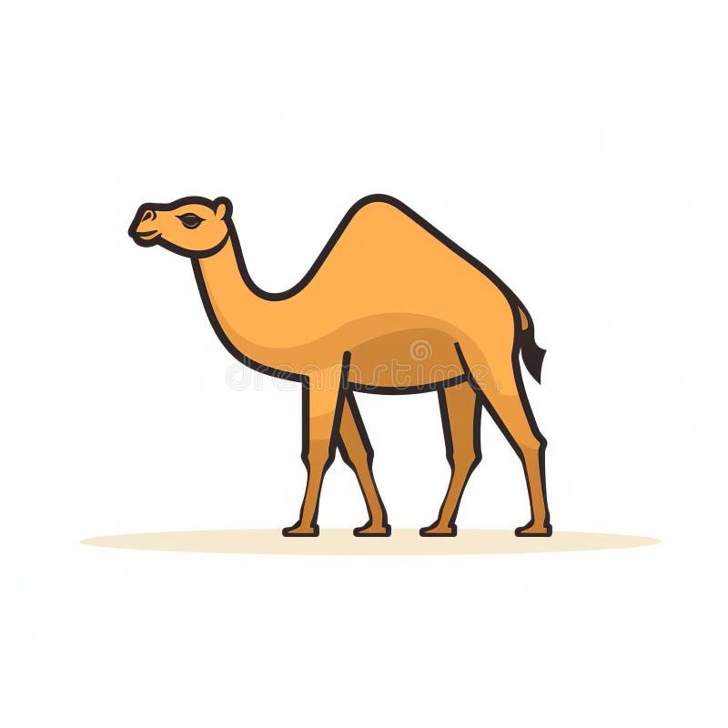 Minimalistic 2d Vector Icon Logo of a Camel Looking Down Stock ...
