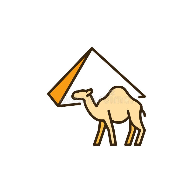 Camel and Egypt Pyramid Vector Concept Colored Icon Stock Vector ...