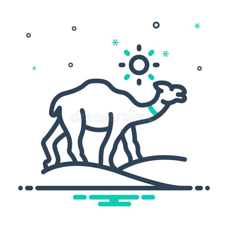 Mix Icon for Camel, Animals and Sand Stock Vector - Illustration of ...