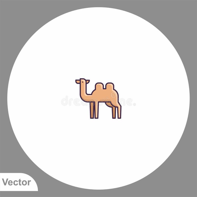 Camel Vector Icon Sign Symbol Stock Vector - Illustration of caravan ...