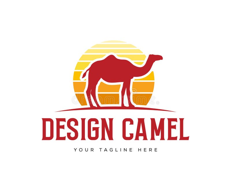 Camel Logo Design Template. Desert Camel with Sunset Logo Design Stock ...