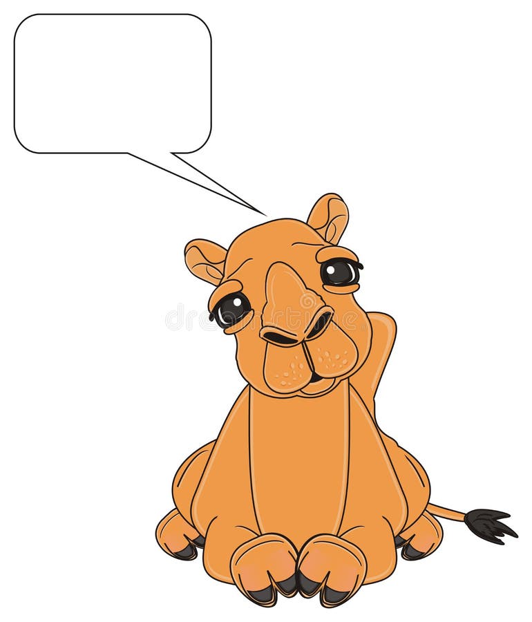 Lying Camel Silhouette On White Background Stock Illustration ...