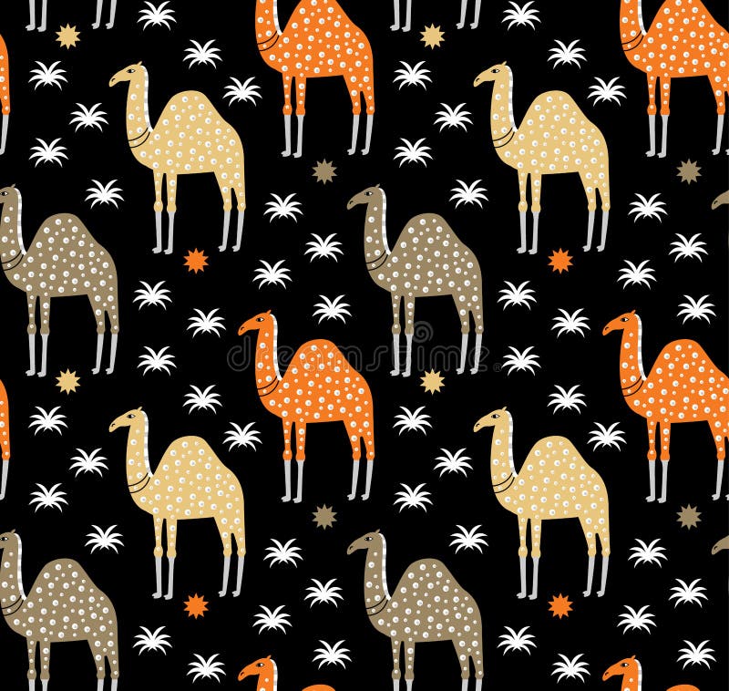 Camel Pattern Flat Color Design Stock Illustration - Illustration of ...