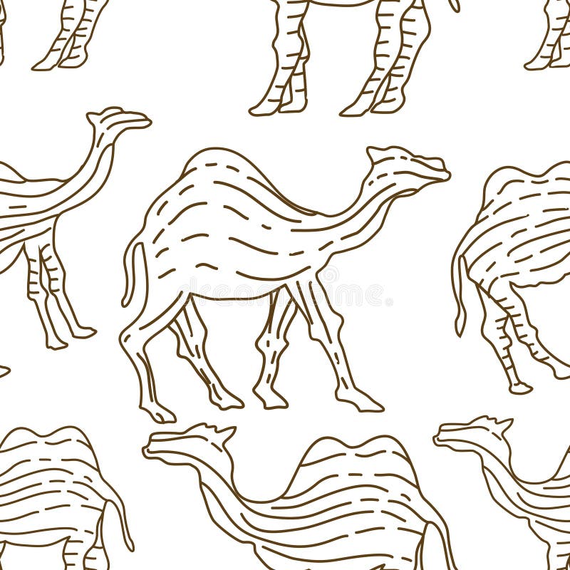 Camel Pattern Seamless Design Animal Decoration Stock Vector ...