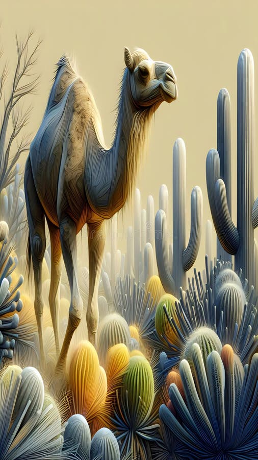 Camel Picture of a Camel Setting Off on a Journey. Stock Illustration ...