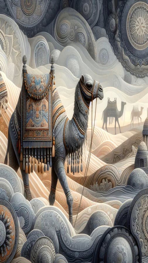 Camel Picture of a Camel Setting Off on a Journey. Stock Illustration ...