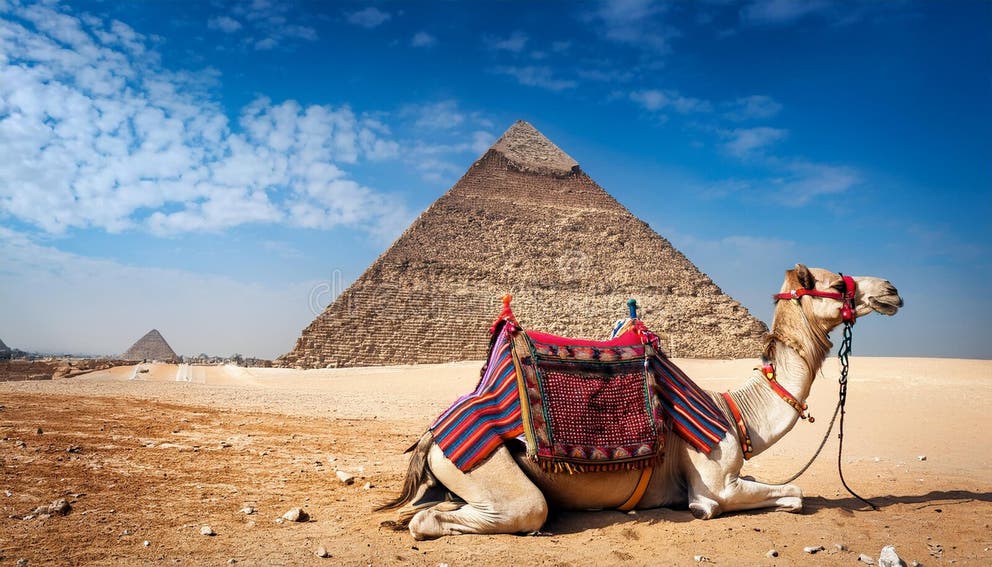 Camel at the pyramid stock illustration. Illustration of bedouin ...